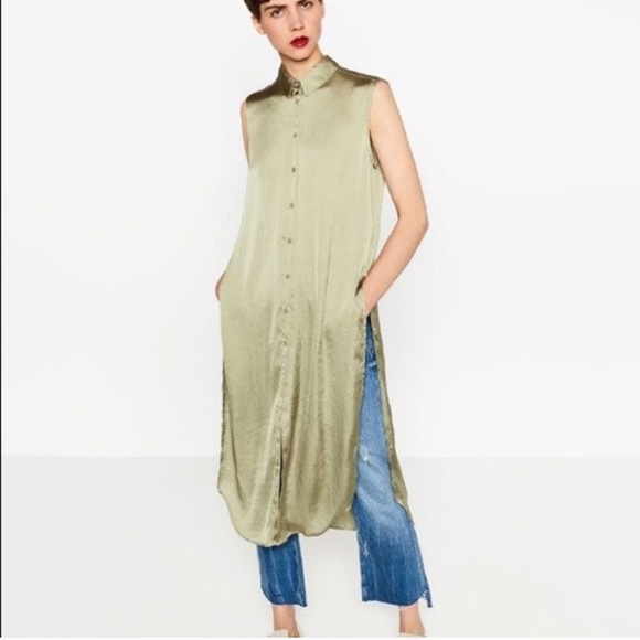 Zara | Tops | Zara Woman Tunic With Embroidered Back | Poshmark